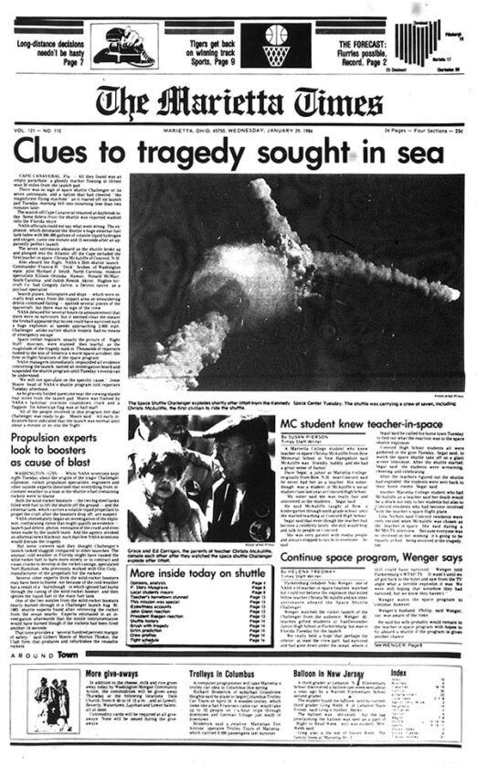 Challenger accident a defining story | News, Sports, Jobs - Marietta Times